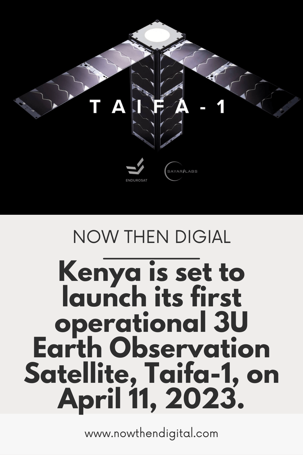 Kenya's First Operational Satellite, Taifa-1, Is Launching April 11 ... Kenya's First Operational Satellite, Taifa-1, Is Launching April 11 ...